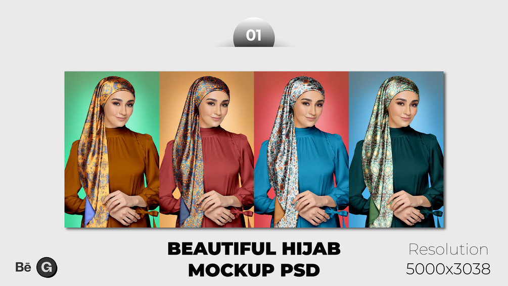 Silk Hijab Mockup Psd (Scarf Mockup)
