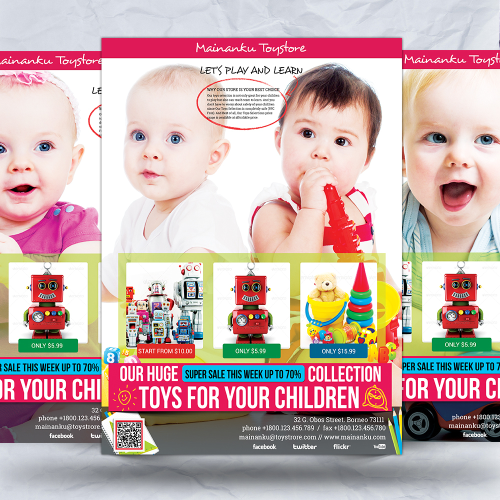 Toy Store Advertising Flyer