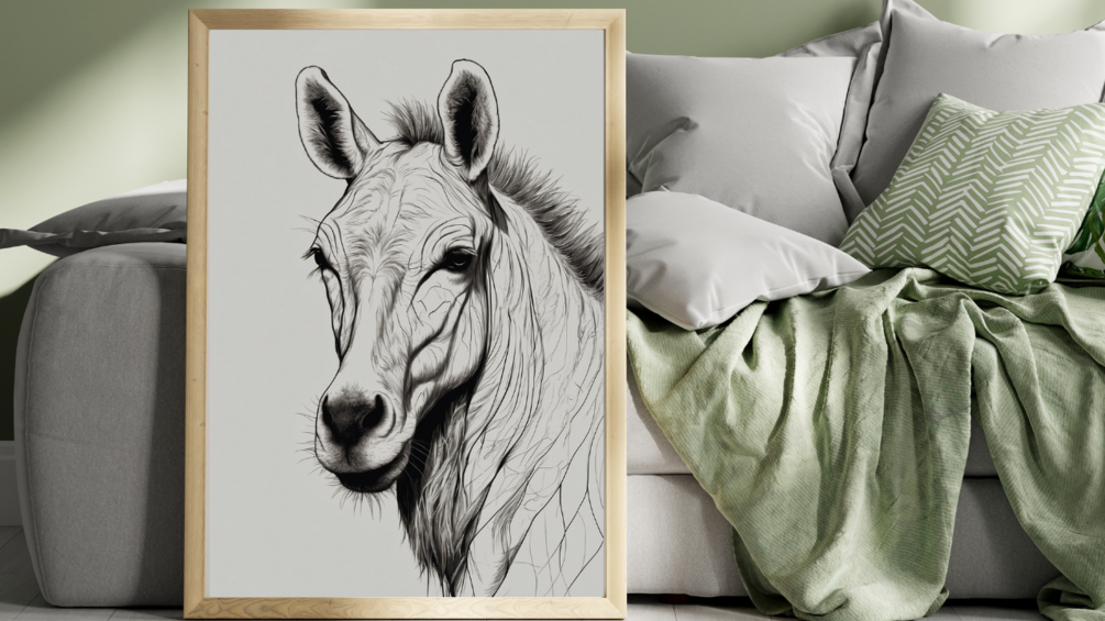 Minimalistic One-Line Art Zebra