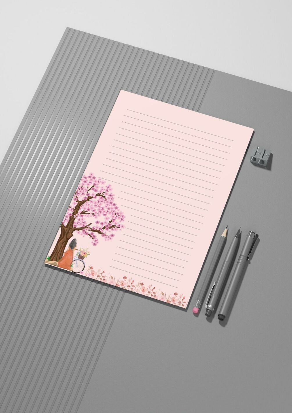 Stationary Butterfly and Flowers Design