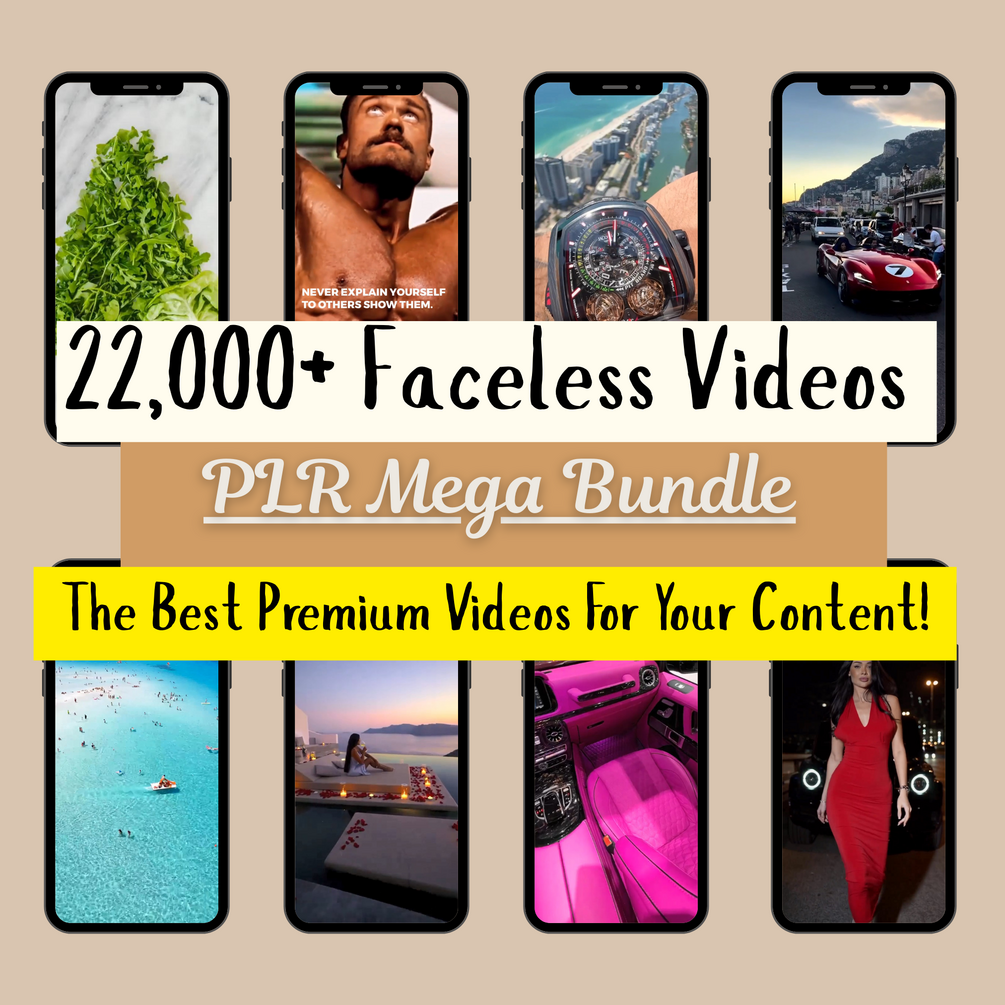22,000+ Premium Faceless PLR Videos For Content Creators | 176 GB+ Mega Bundle
