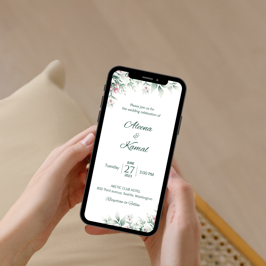 "Modern Front Cover Digital Wedding Invitation"