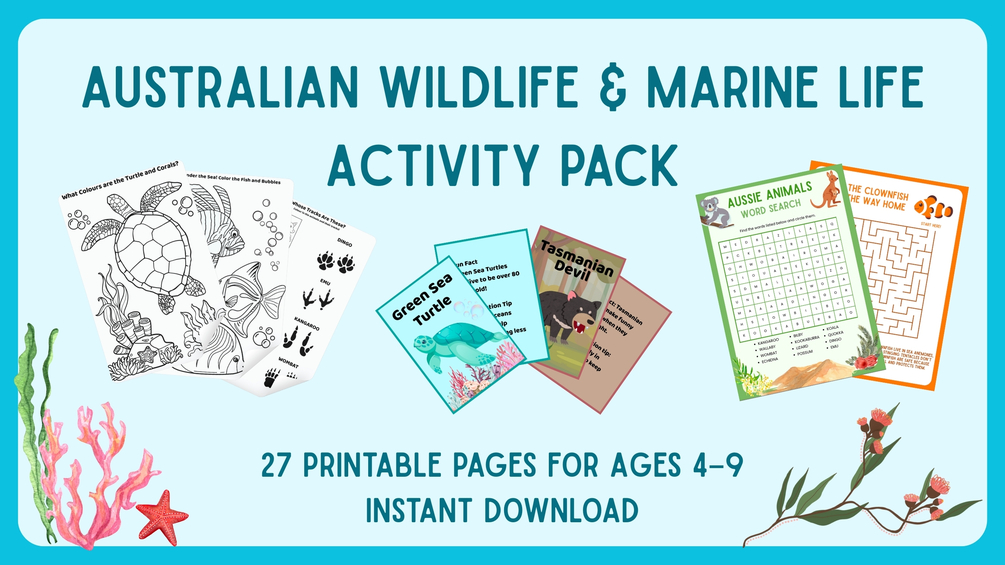 Educational Aussie Wildlife & Marine Life Activity Pack for Kids ...