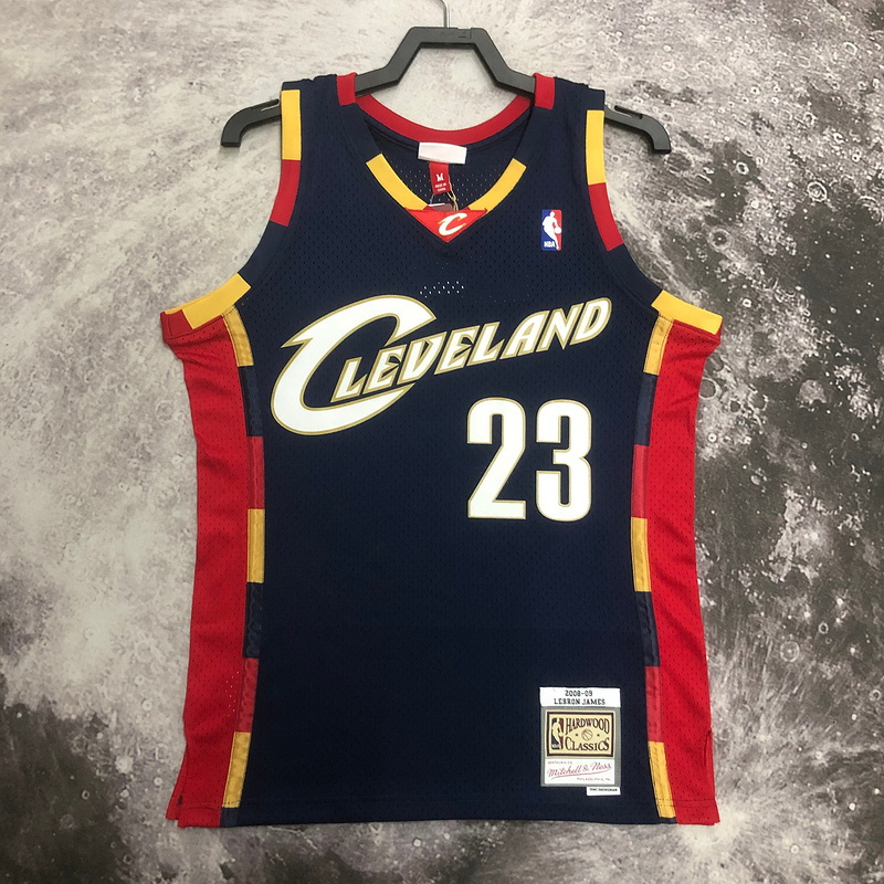 Lebron James Cleveland Cavaliers 2008-09 M&N throwback Navy Jersey