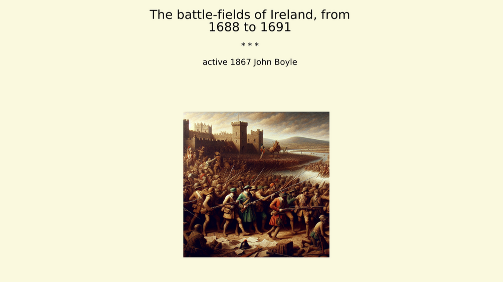 The battle-fields of Ireland, from 1688 to 1691