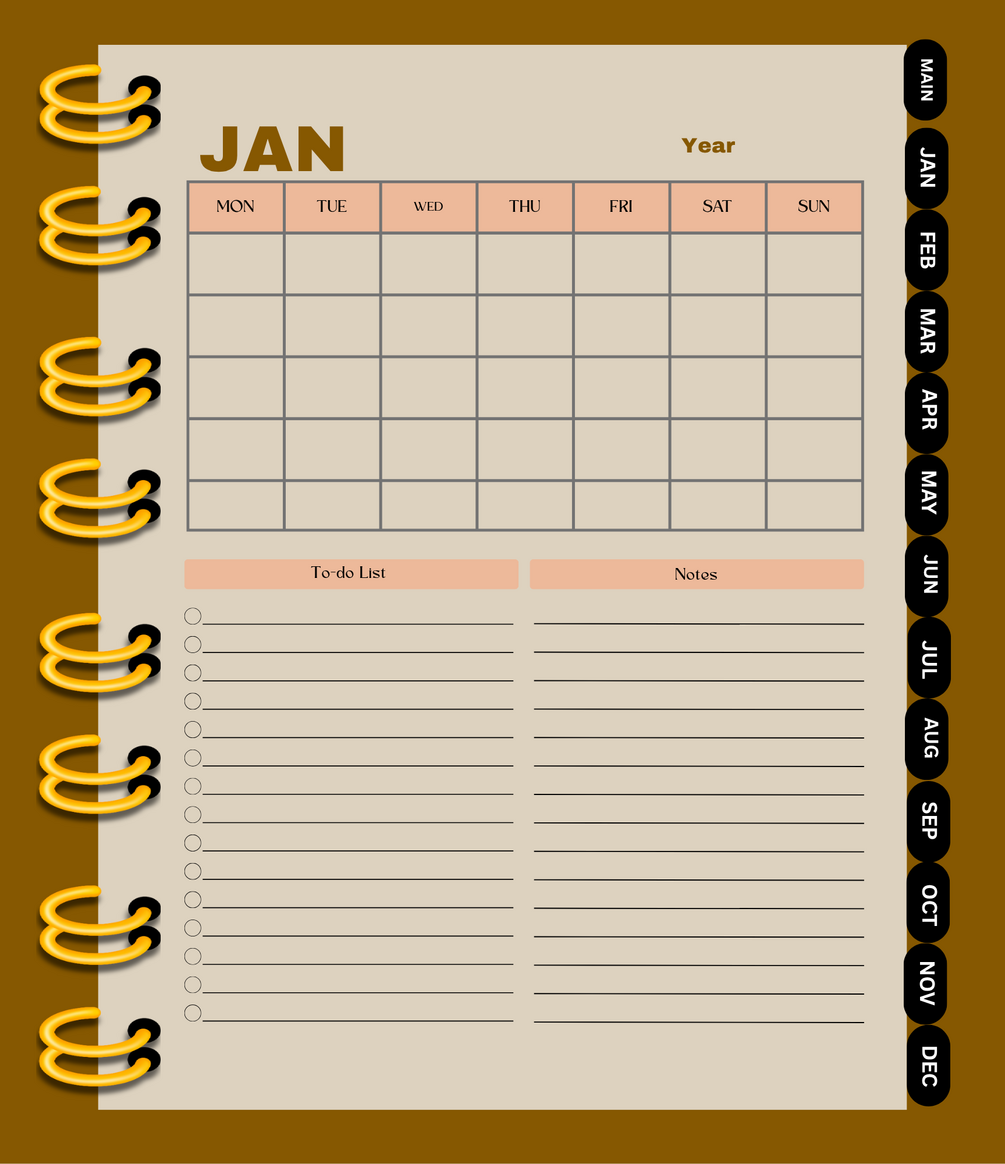 Undated Digital Planner – PLR & MRR Included | Fully Editable in Canva