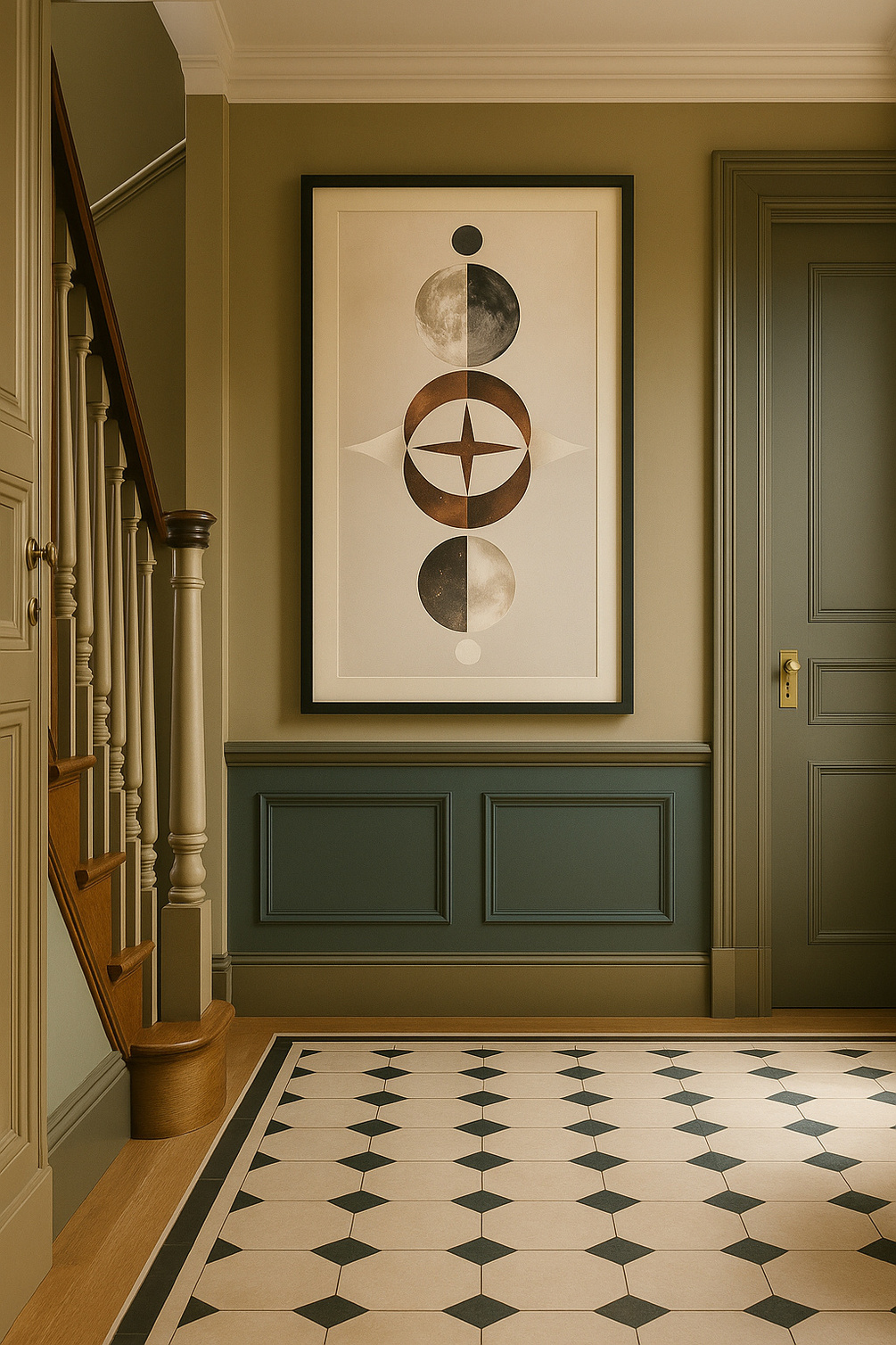 Celestial Compass – Modern Moon Phases Printable Wall Art
