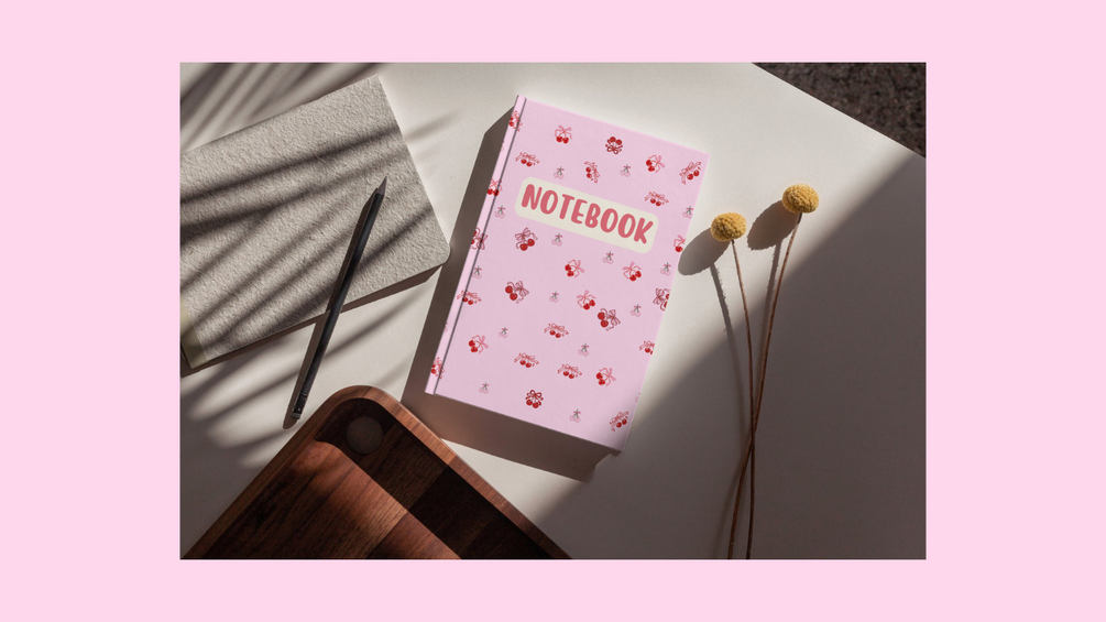 Cute Cherry Notebook Cover – Printable Digital Download