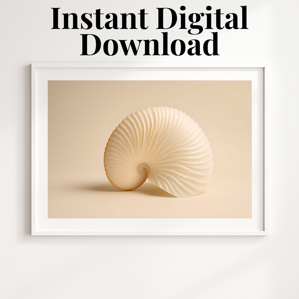 Paper Nautilus Shell Art – Calm Coastal Decor for Beach House Serenity
