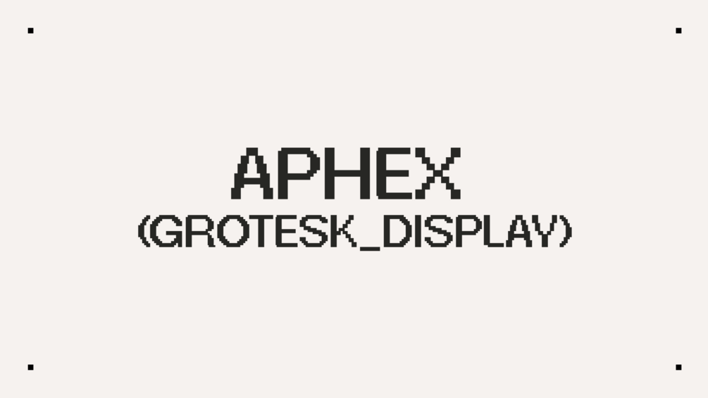 Aphex Display BETA RELEASE / Typeface Pixel-Font Grotesk