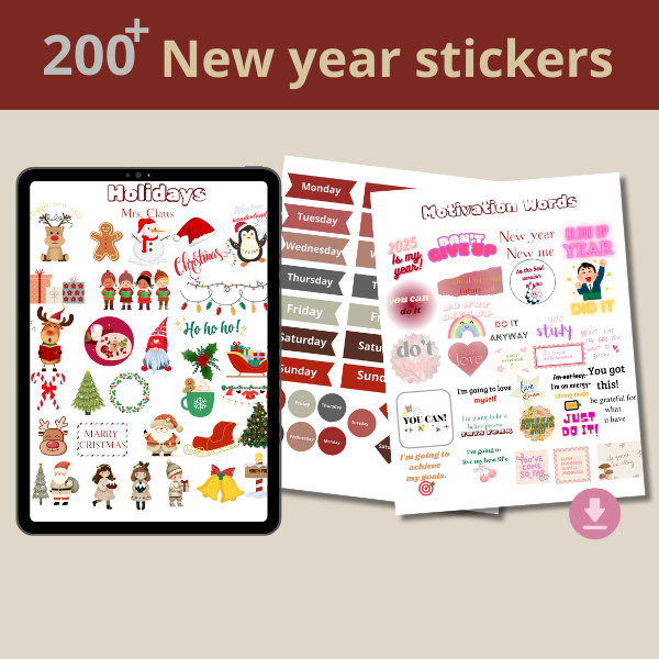 200+ digital stickers for the new year