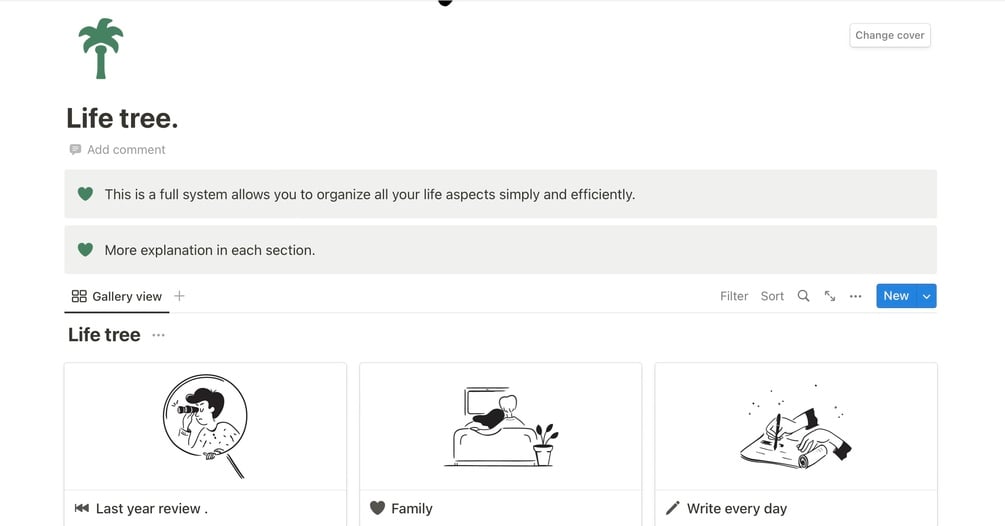 Life tree ( notion template)