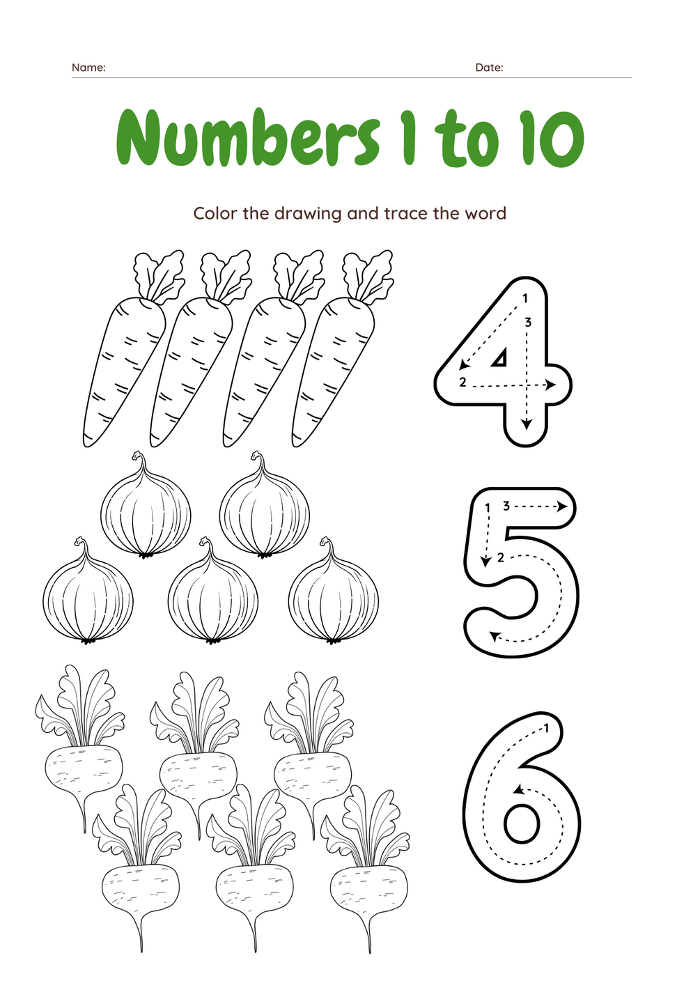 Alphabet and Numbers Coloring Worksheet Set – A–Z & 1–10 Tracing ...