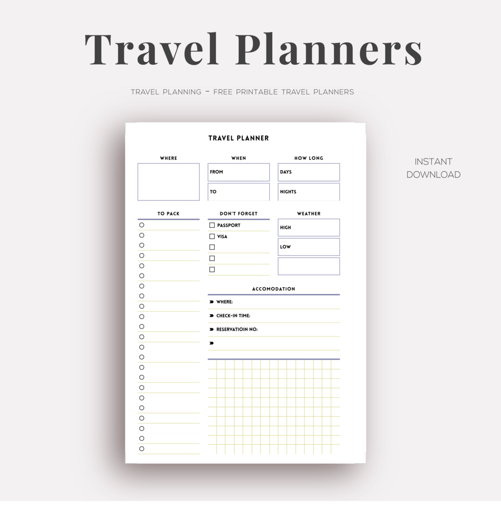 Free Printable Travel Planners – Organize Your Perfect Trip!