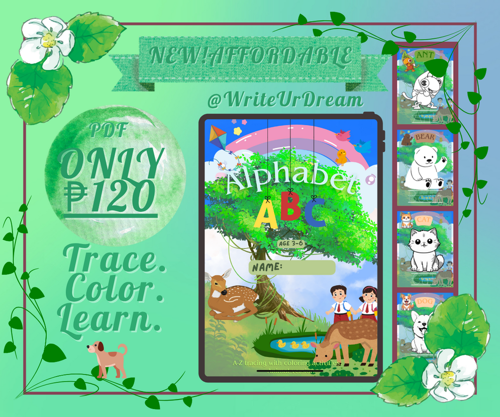 Animal Alphabet A–Z Tracing & Coloring | Fun Busy Book for Kids ...