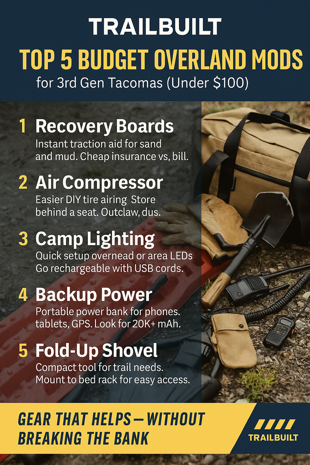 Top 5 Budget Overland Mods for 3rd Gen Tacomas