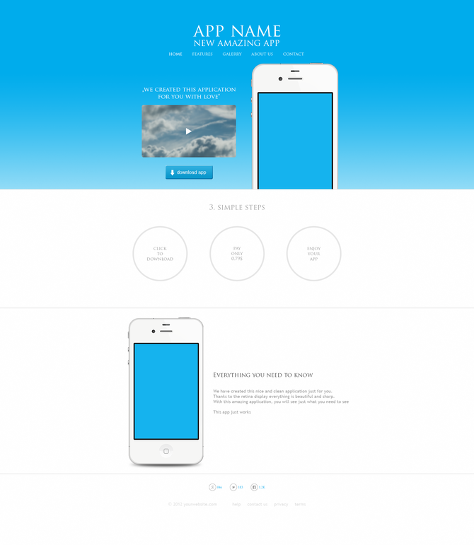 Really nice clear and simple "Blue App Layout"