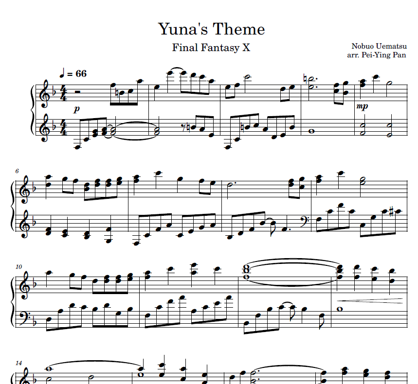 Yuna's Theme - Final Fantasy 10 (FF X)