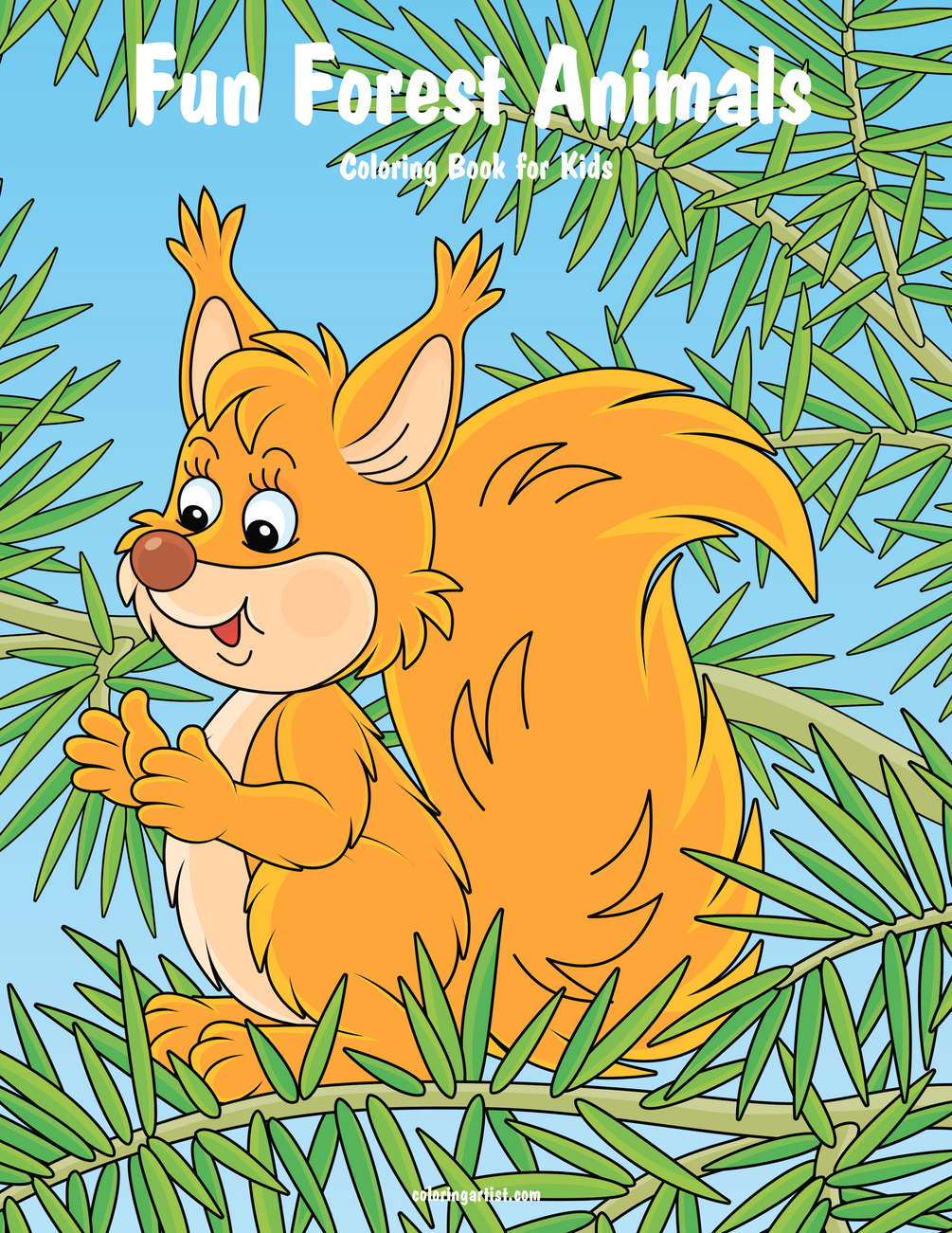 Fun Forest Animals Coloring Book for Kids