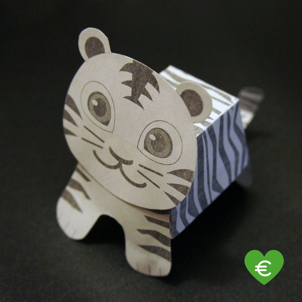 Pop-Up White Tiger PDF / Моделирование Тигр PDF