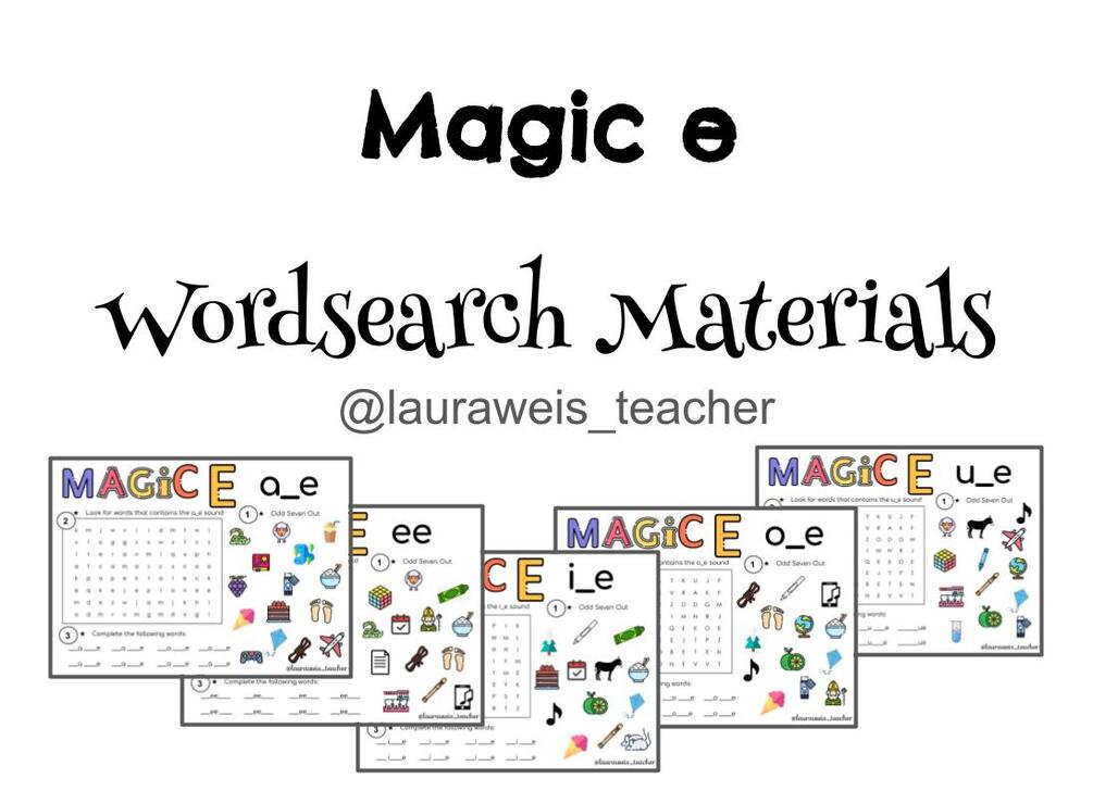 Phonics Activities "MAGIC E" Wordsearch a_e, _ee_, i_e, o_e, u_e/_ue_