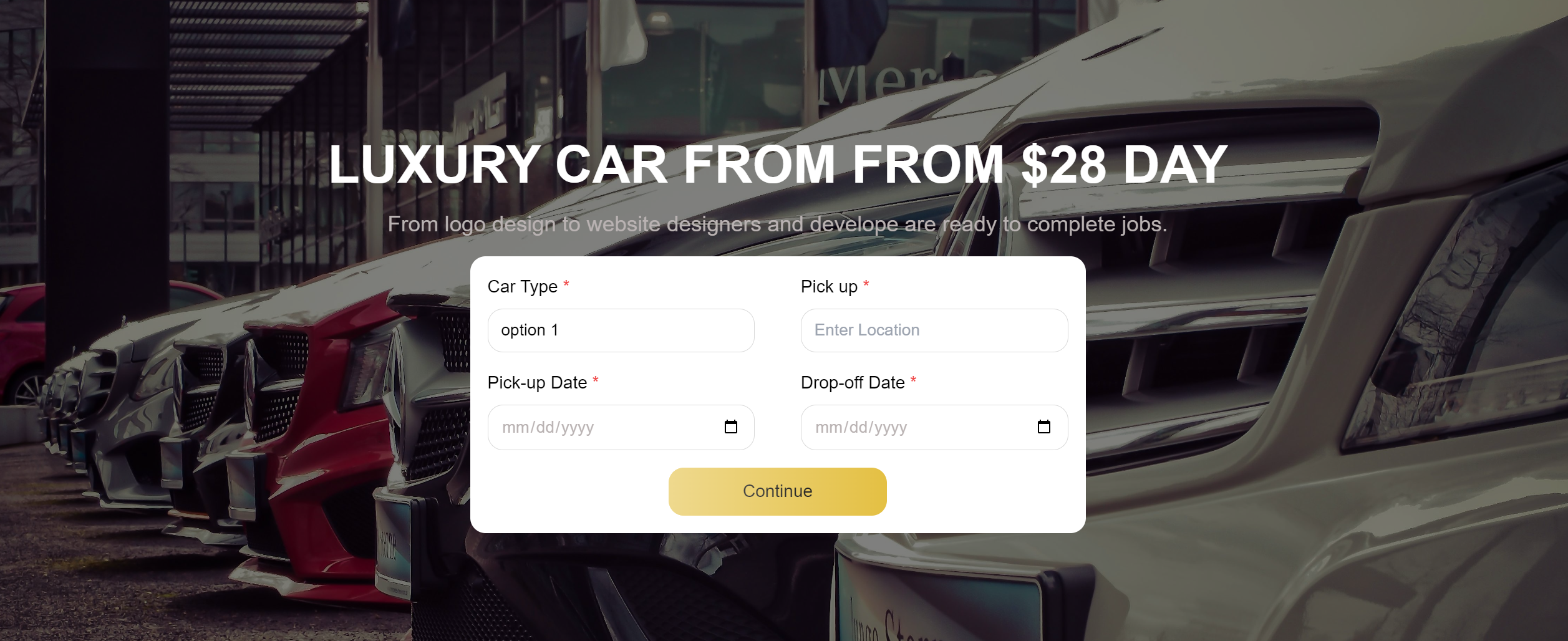 Car Rental HTML Landing Page