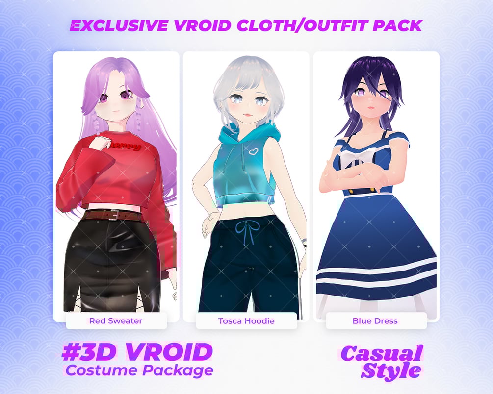 VRoid Clothing Pack, Casual Style, Avatar Fashion, VRoid Clothes, VRoid ...