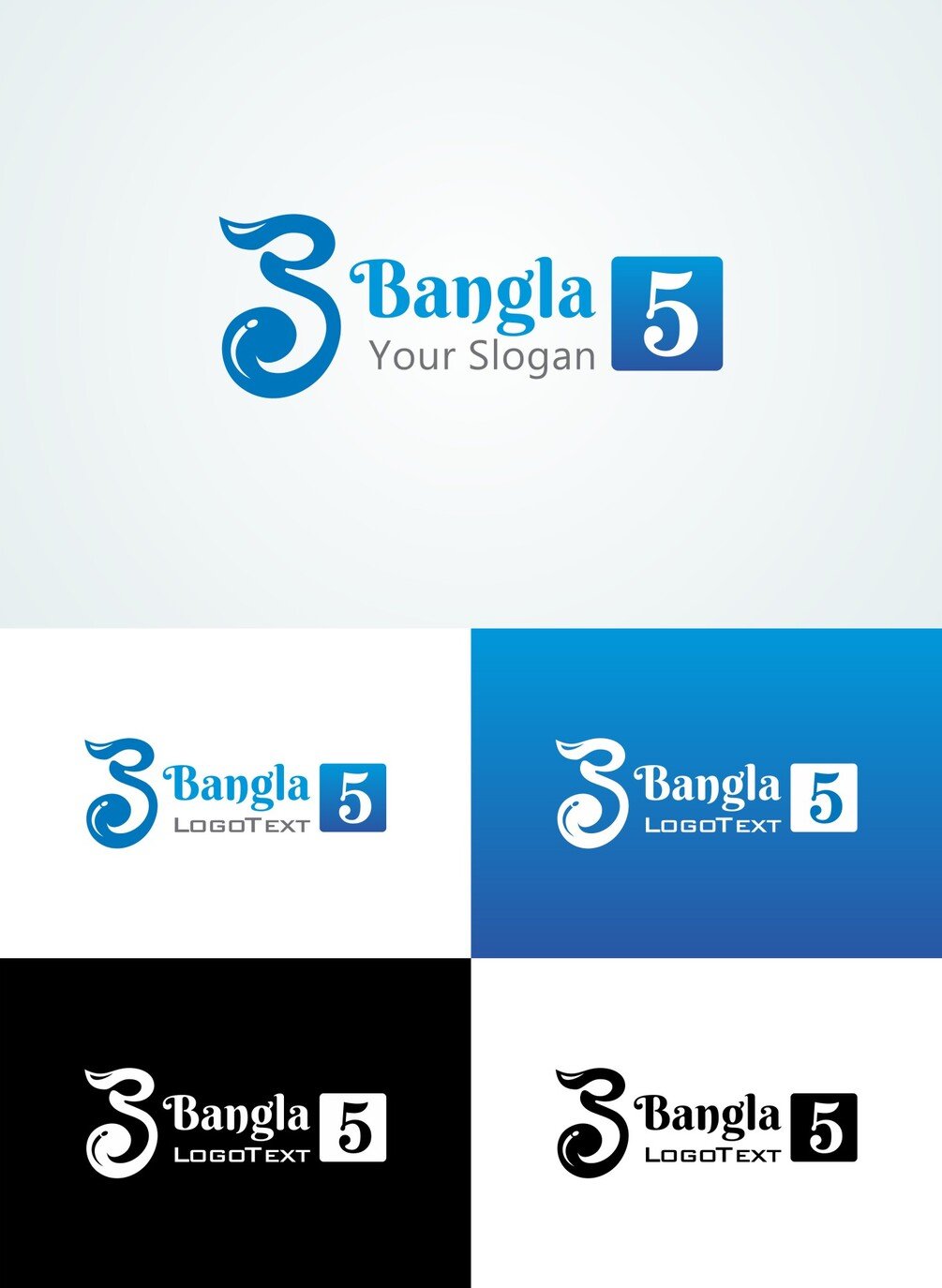 Bangle 5 Logo Design Template