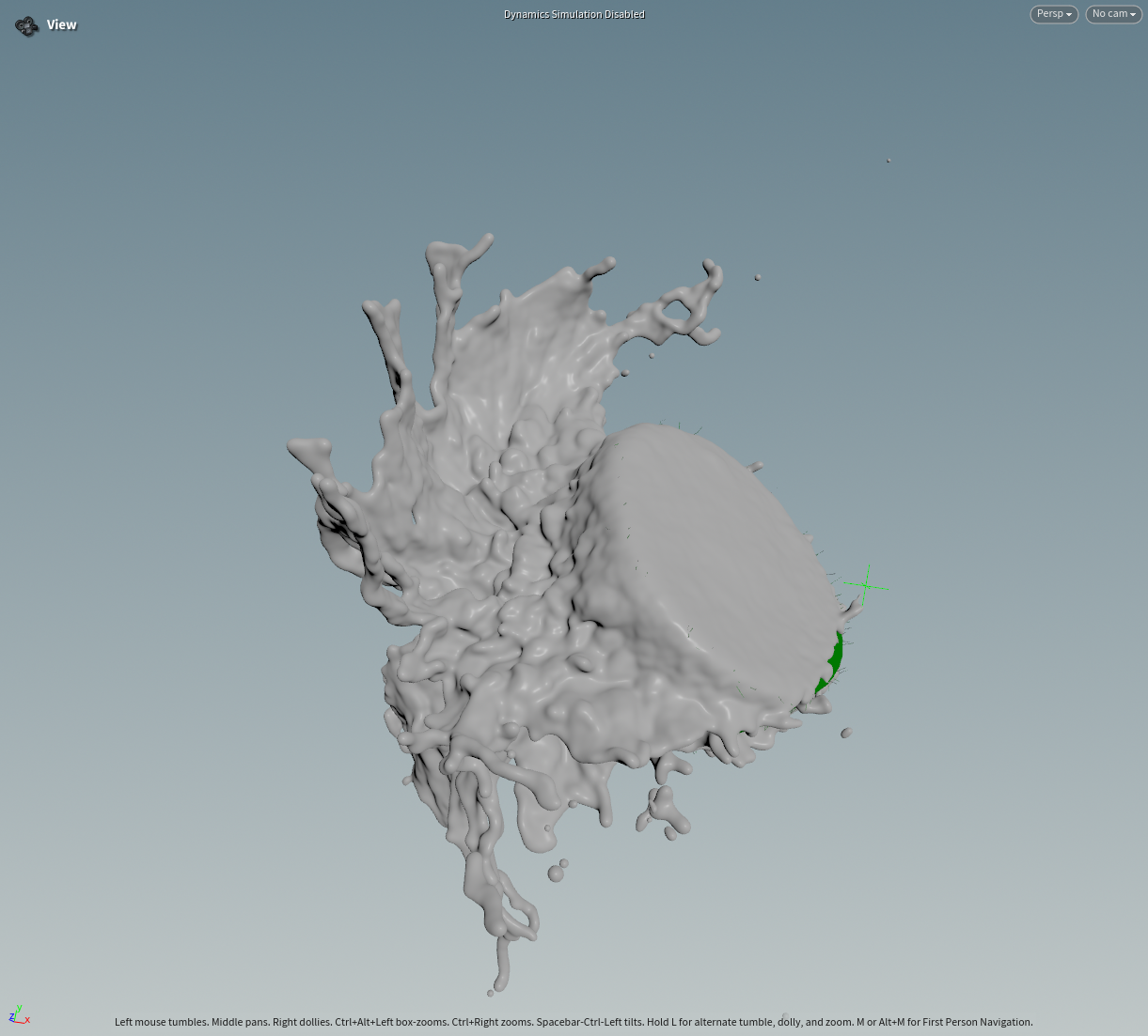 Small fluid collision calculation XPU rendering Houdini
