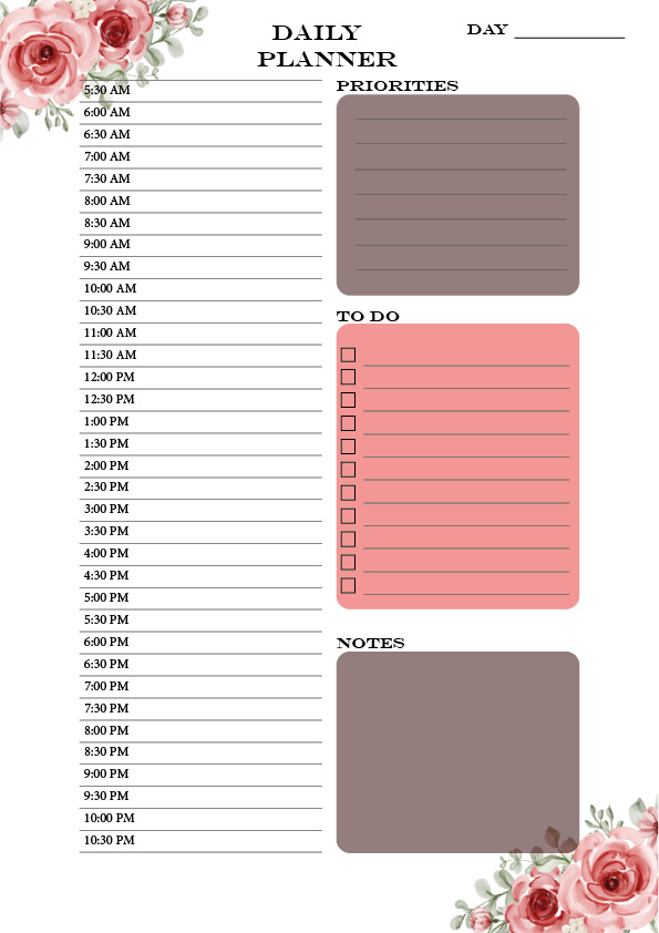 Red Daily Planner, Red Weekly Planner, Red Monthly Planner, Red ...