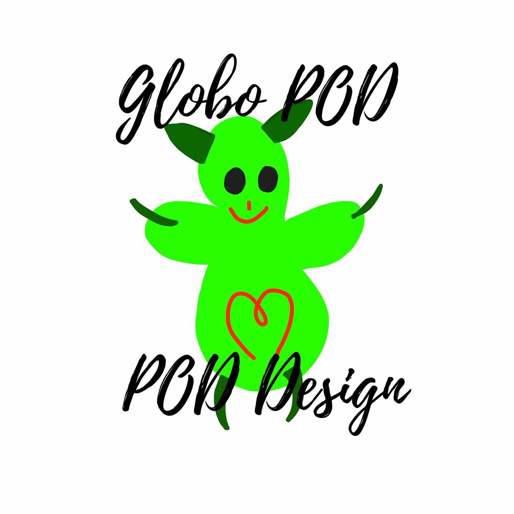 Green cartoon illustration for POD