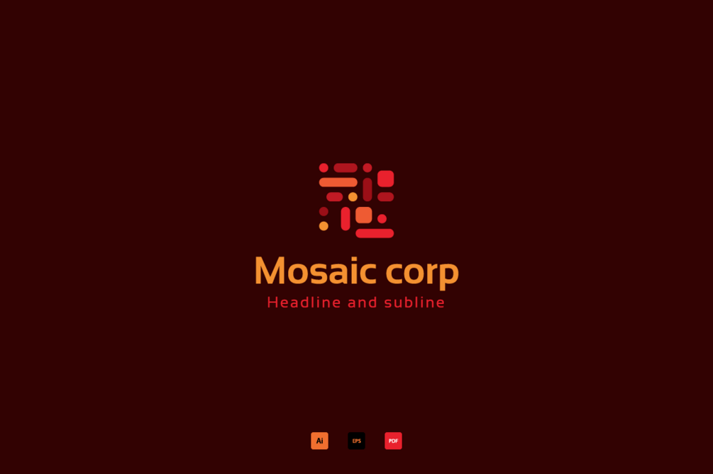 Mosaic company logo template.