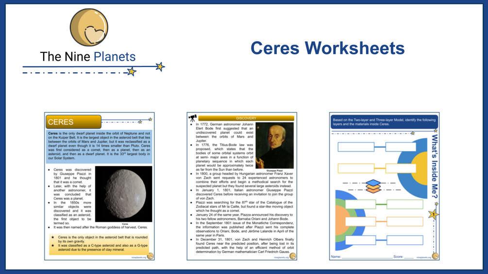 Ceres Worksheets for Kids