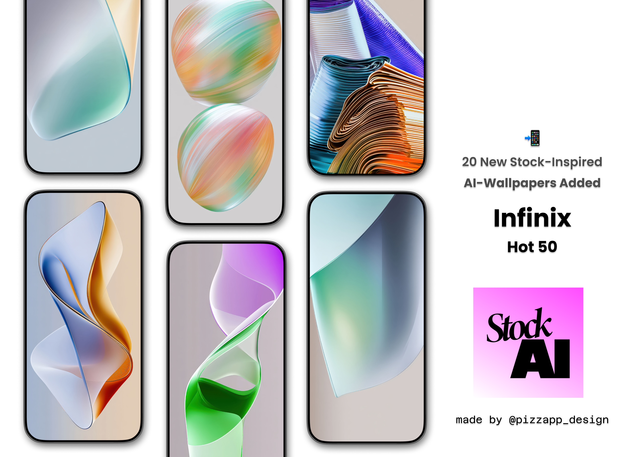 ⭐️ 20 NEW AI-Wallpapers inspired by Infinix Hot 50 {available on StockAI} - PizzApp Design