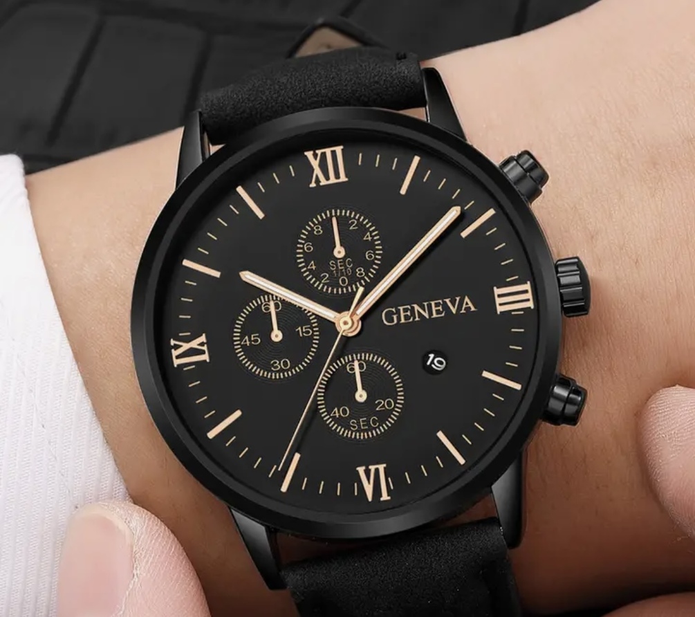 Geneva leather band watch