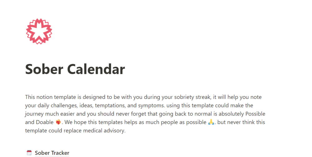 Sober Living Calendar 🗓️🚫🍸
