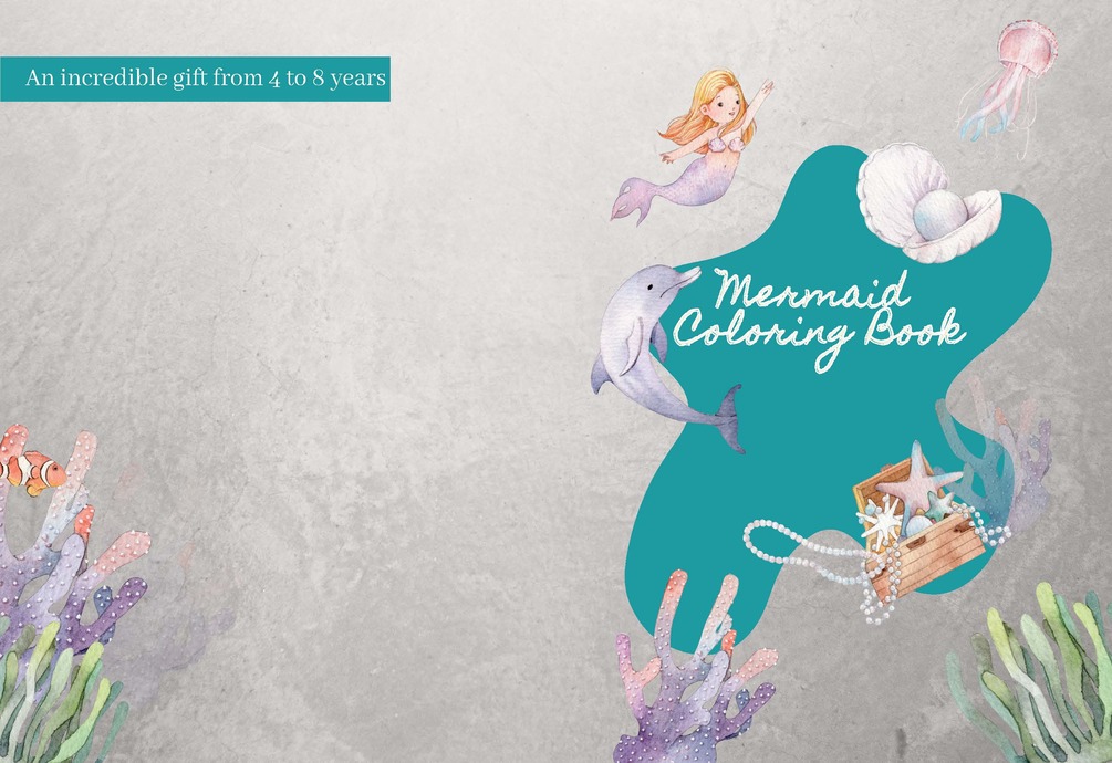 Mermaid Coloring Book: For Kids Ages 4-8 (school aid)