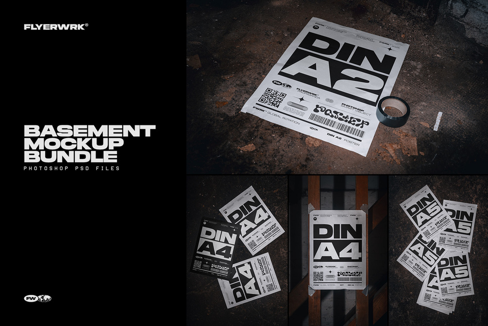 Basement Poster Mockup Bundle