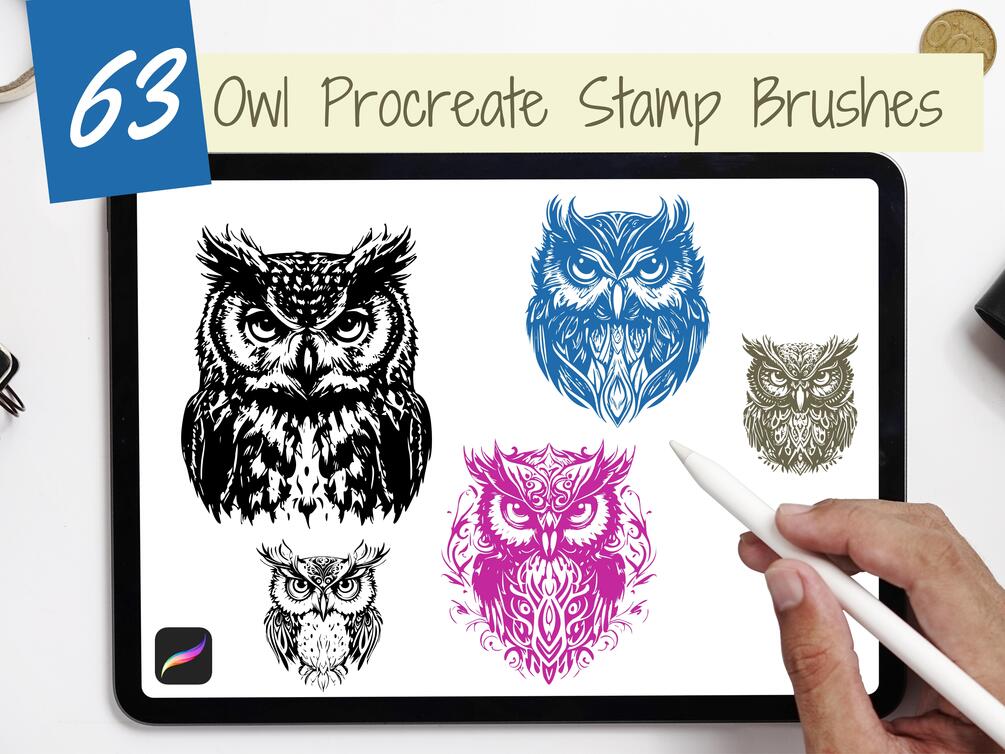 Procreate Owl Stamp Brushes