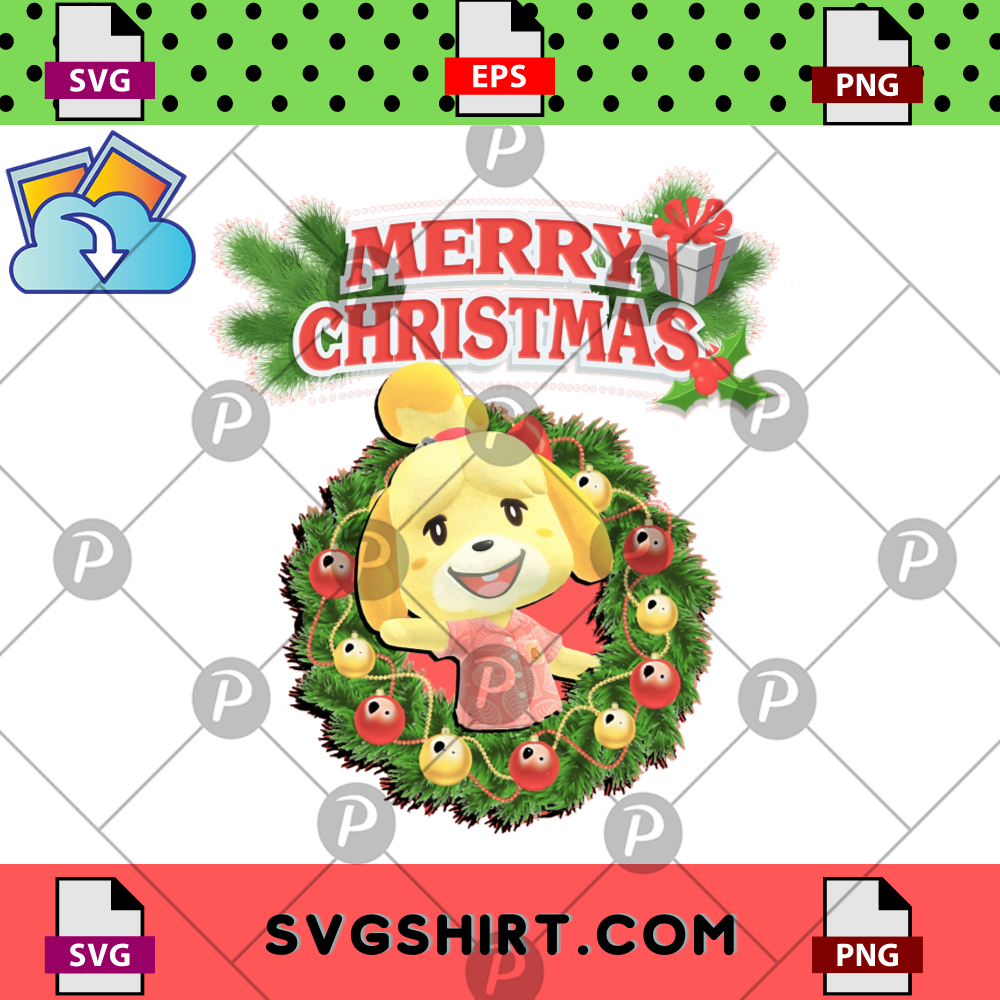 Animal Crossing Isabelle Marie Christmas SVG PNG EPS Digital Download