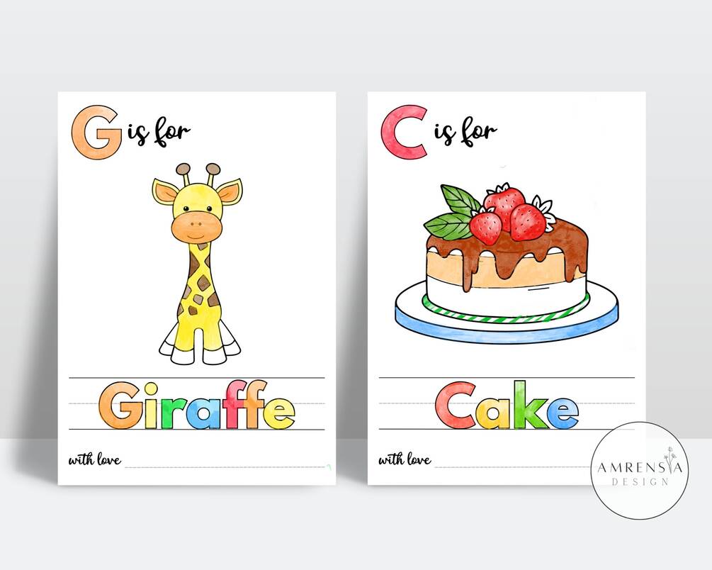 52 PAGES ABC Baby shower coloring book