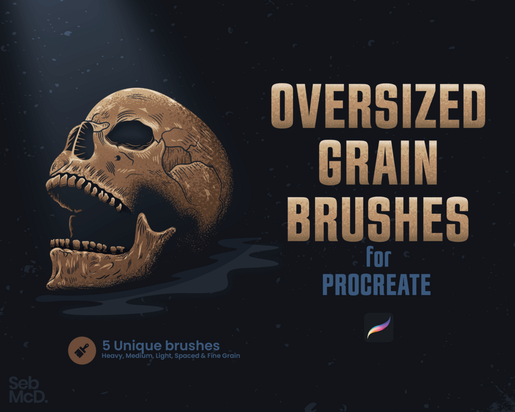 5 Procreate Brushes - Oversized Grain Brushes