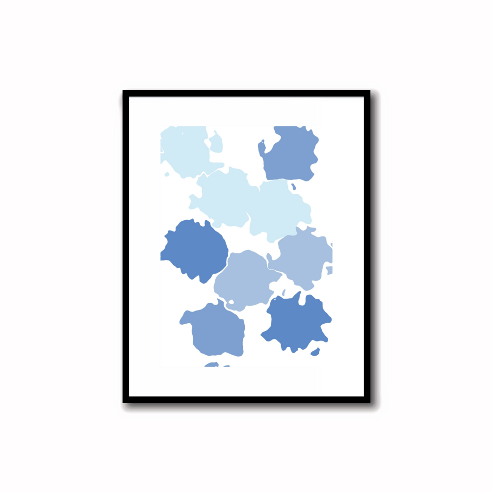 Cloudy Blue Modern Art