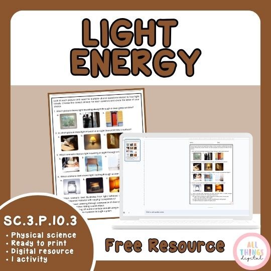 FREE How Light Travels 3rd Grade Physical Science Activity