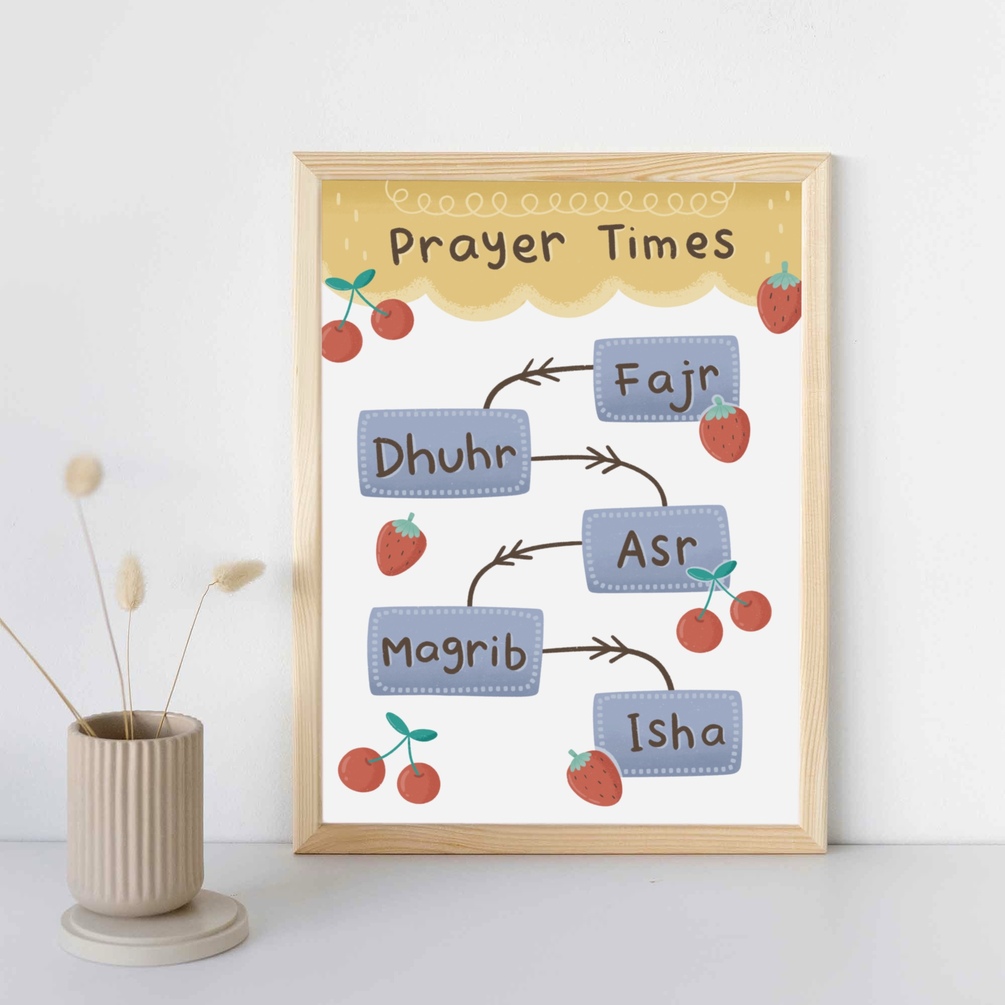 Prayer Times with Colorful and Fun Elements