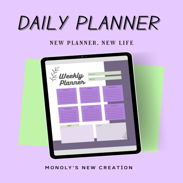 Planner purple and green (lavender) style
