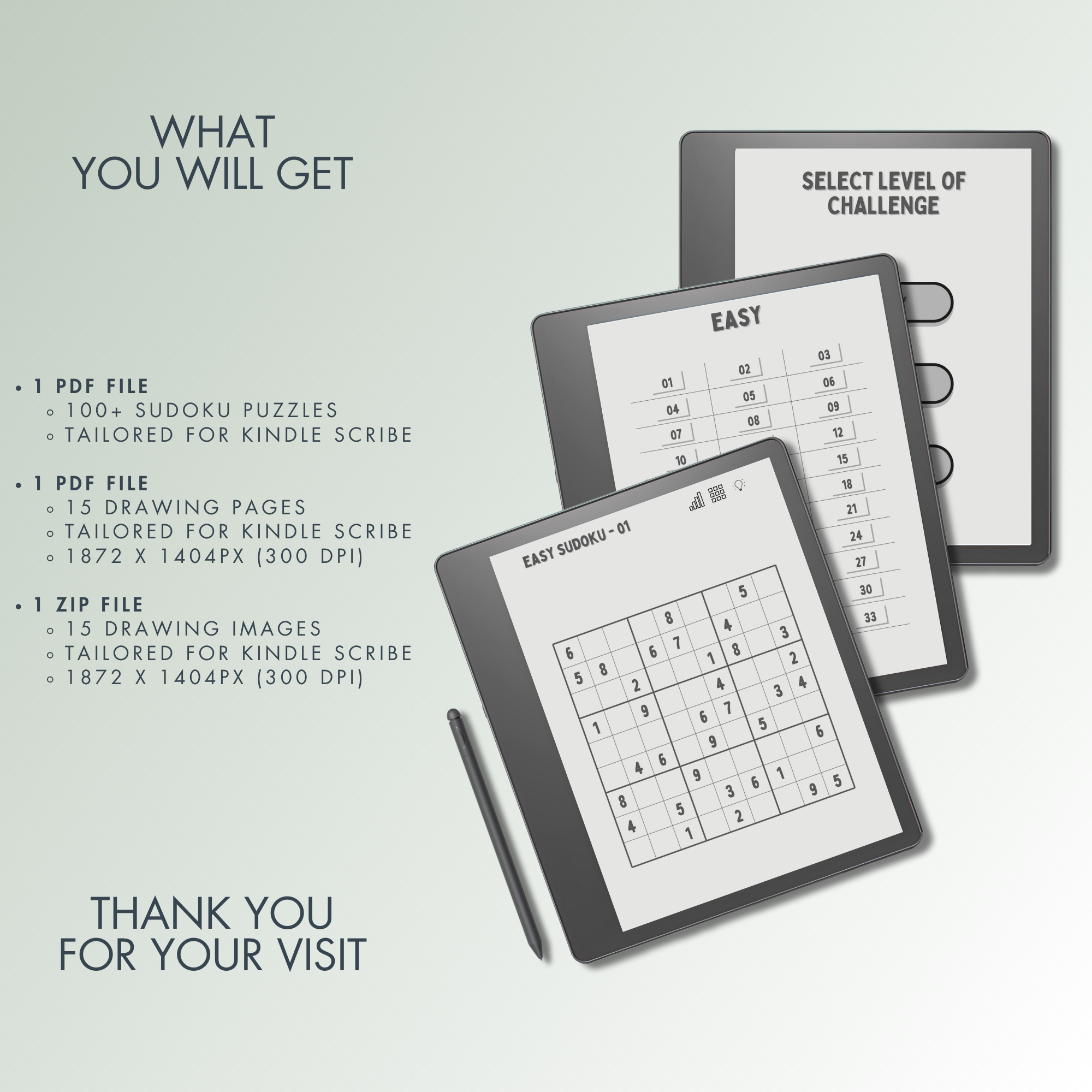 Kindle Scribe Sudoku - 100+ Brain Teasers, Part of Our PREMIUM Kindle ...