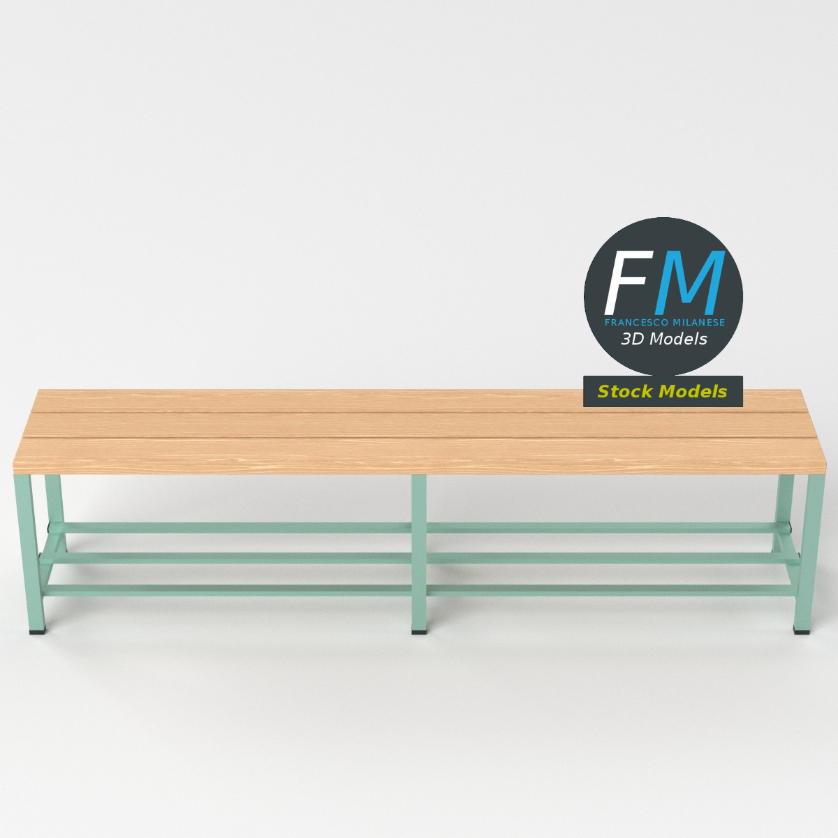 3D MODEL - Locker room bench 3