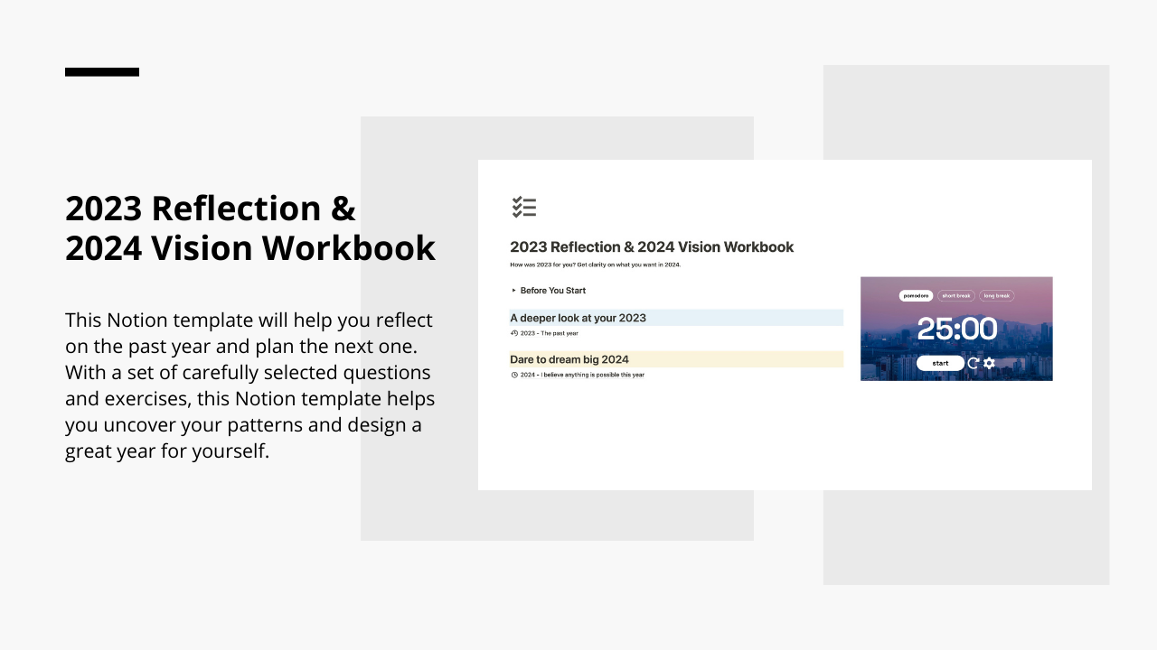 [FREE Notion Template] 2023 Reflection & 2024 Vision Workbook - Anfernee