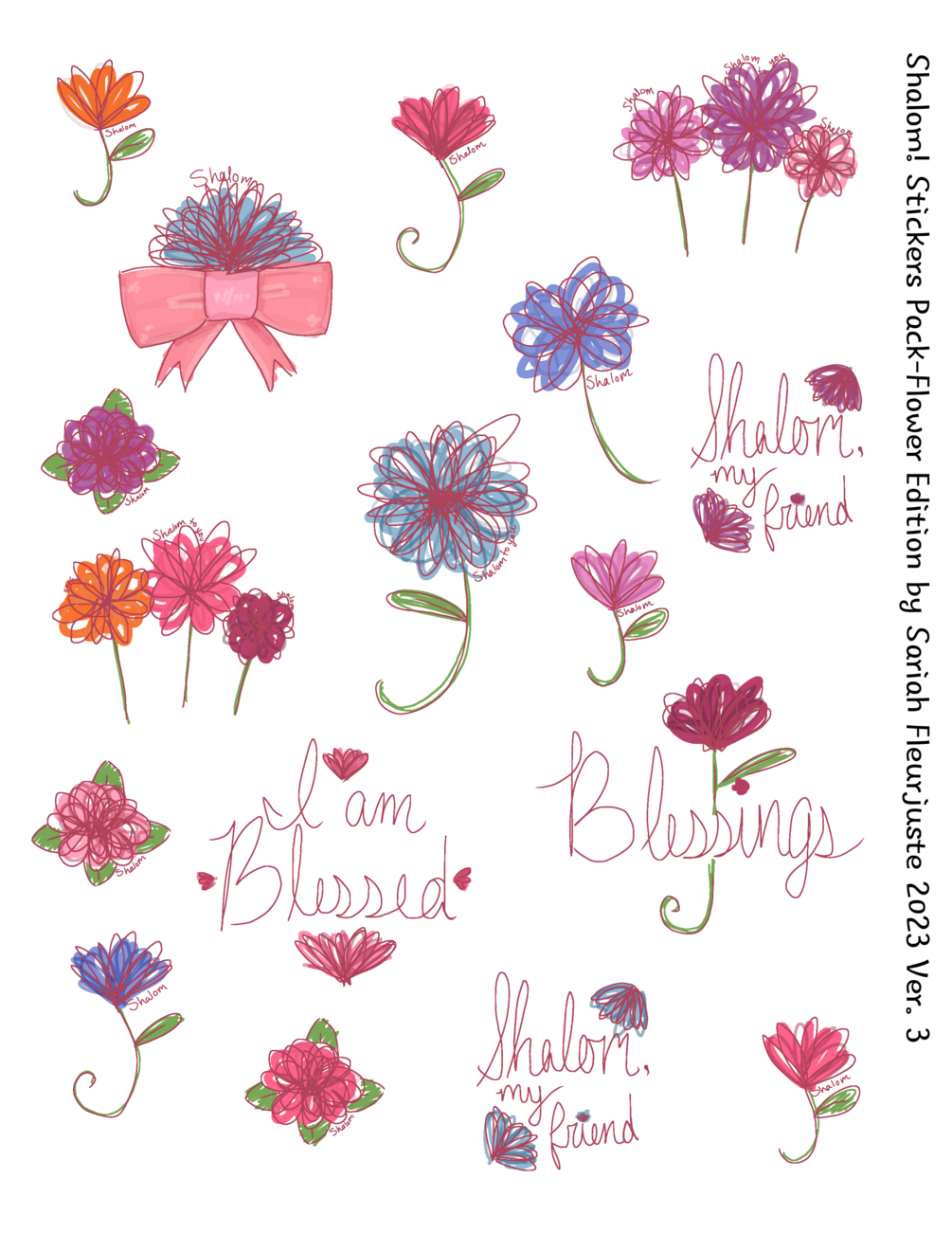 Printable Flower Sticker Sheets~